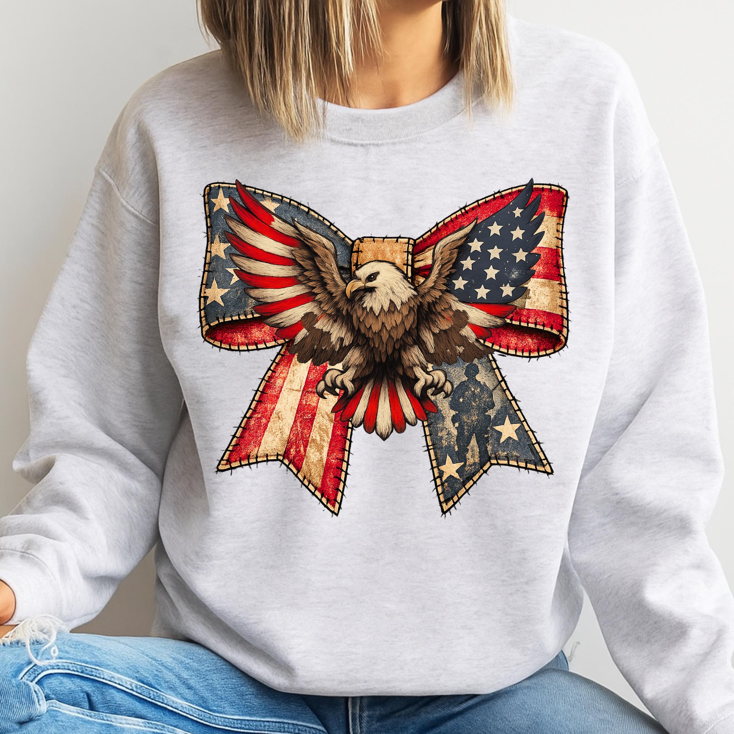 Patriotic Eagle Bow PNG – Honor the Brave Png, Memorial Coquette Bow ...