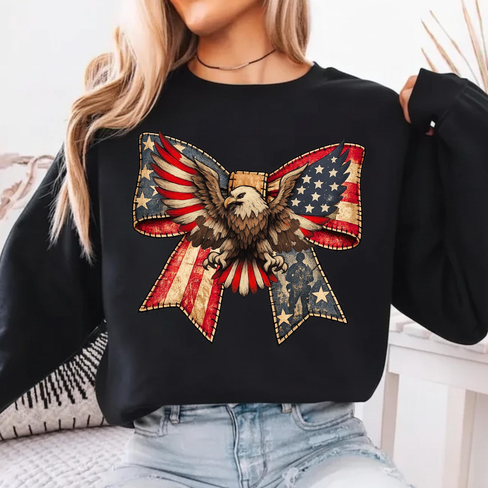 Patriotic Eagle Bow PNG – Honor the Brave Png, Memorial Coquette Bow ...