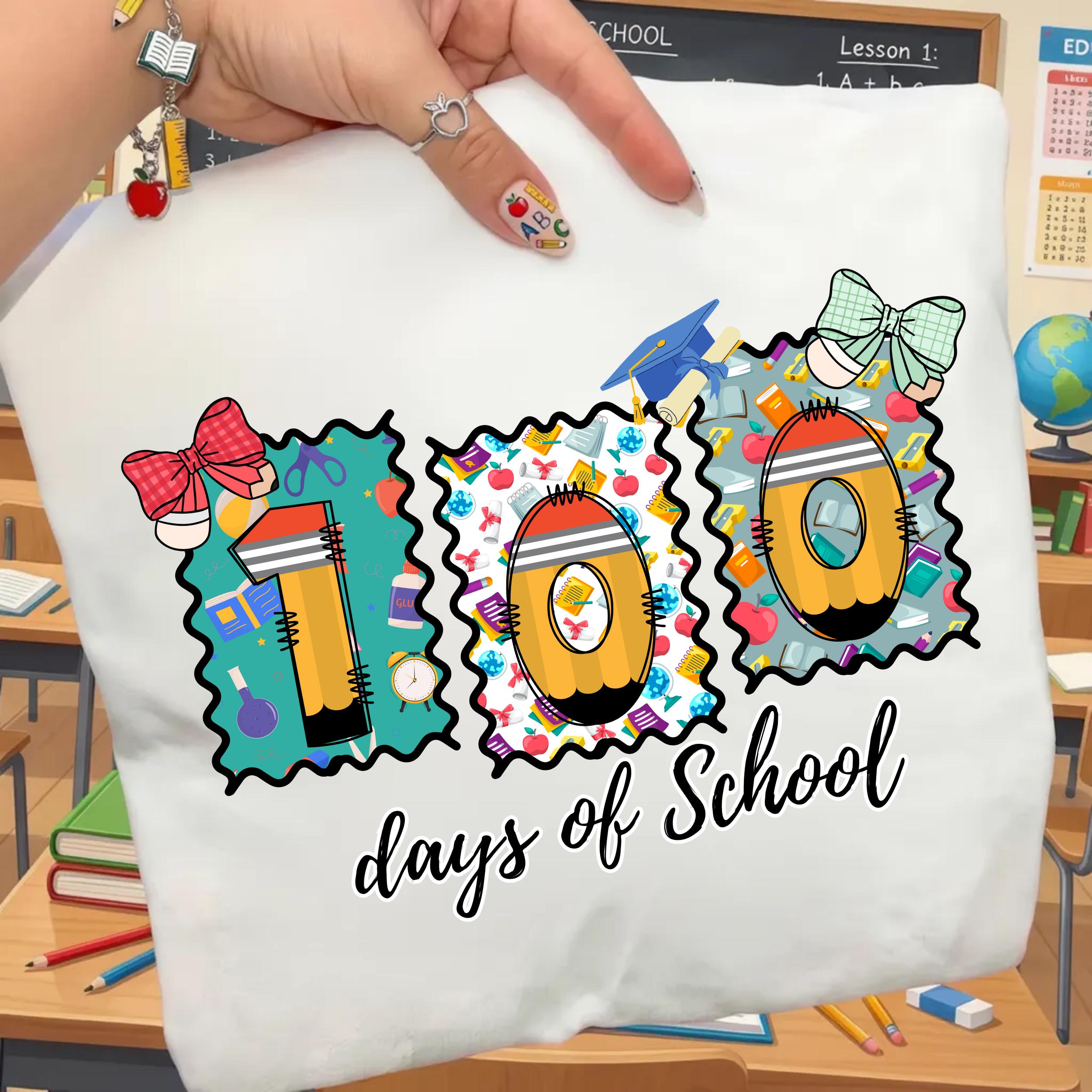 100 Days of School Pencil Png - Cute 100th Day of School Graphic for ...