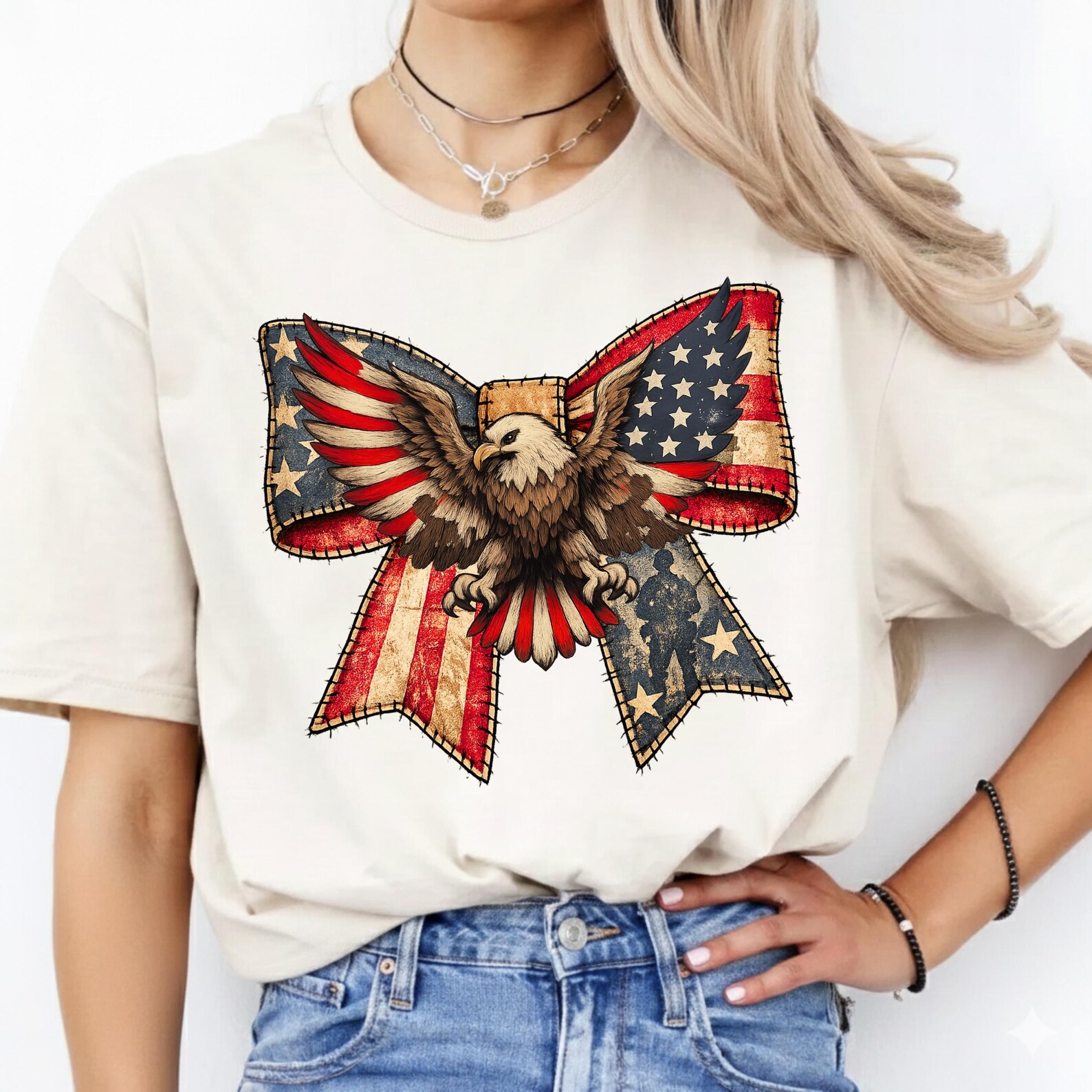 Patriotic Eagle Bow PNG – Honor the Brave Png, Memorial Coquette Bow ...