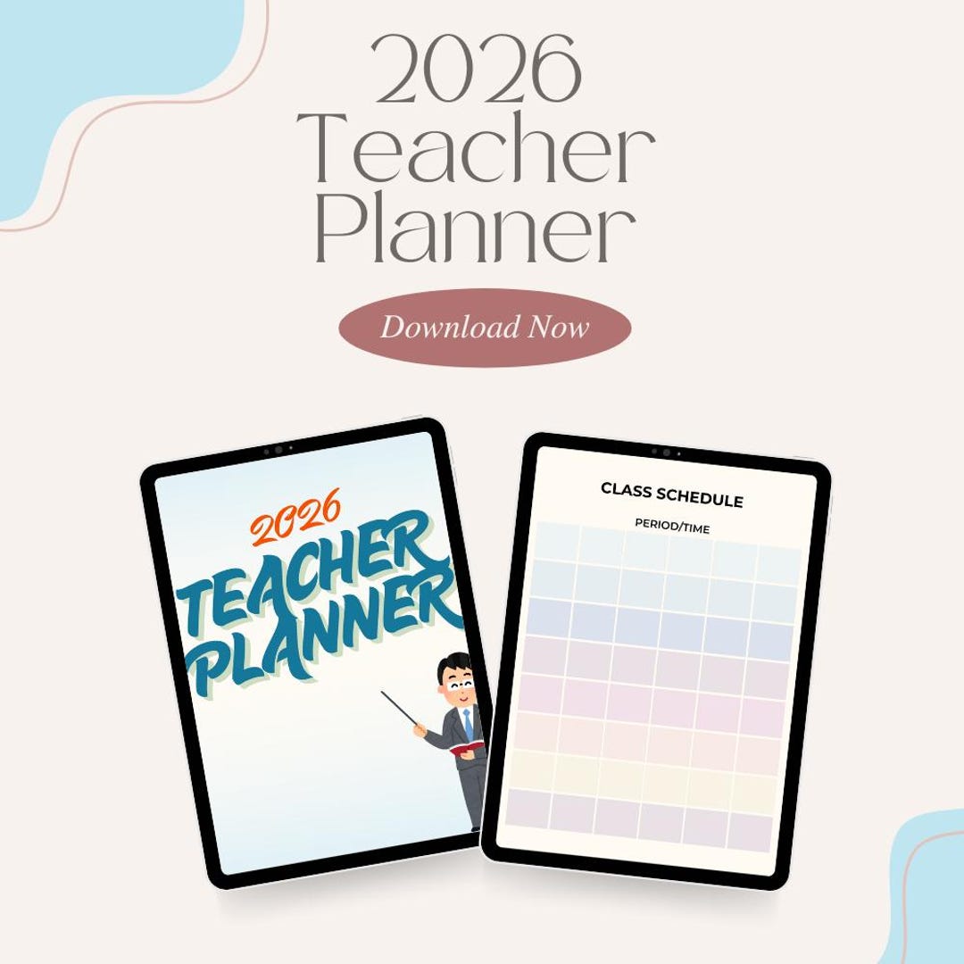 Printable Teacher Planner 2026, Classroom Organizer, Lesson Plan ...