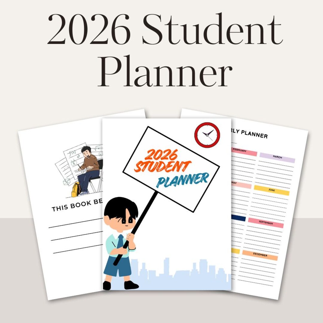 2026 Student Planner Printable | Editable Academic Planner | Class ...