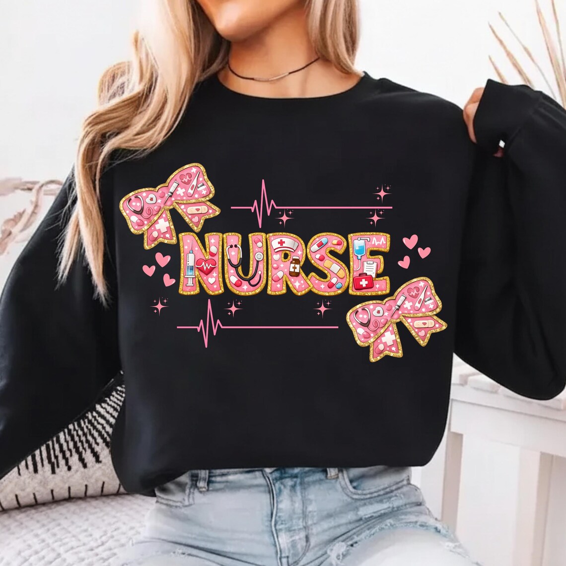 Valentine Nurse PNG – Cute Pink Nurse Candy Heart Design, Valentine’s ...