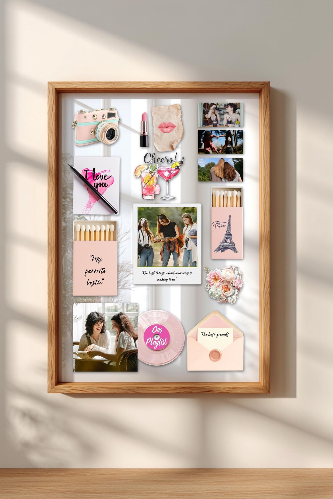Bestie Gift Matchbox Canva Template, DIY Memory Collage Poster, Best ...
