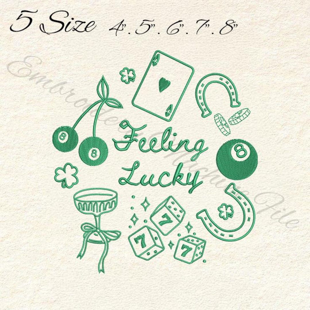 Feeling Lucky Machine Embroidery File, St Patricks Day Digital, Instant ...