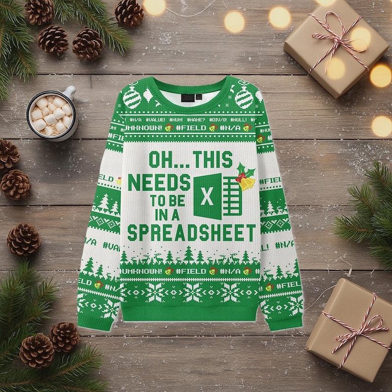 Excel Spreadsheet Sweater - Etsy