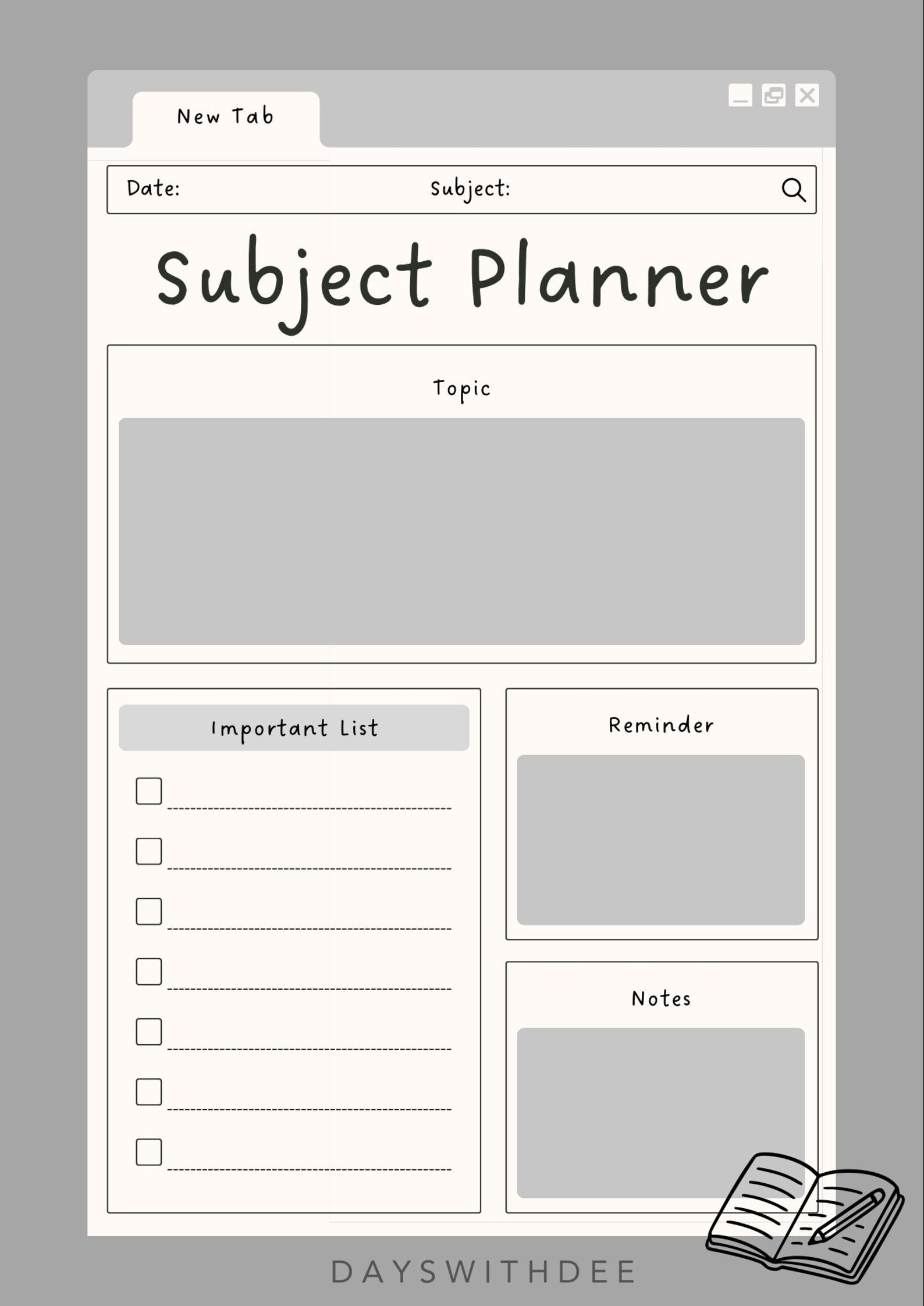 GCSE Study Planner: Hyperlinked iPad Journal (PDF) Studee Planner - Etsy