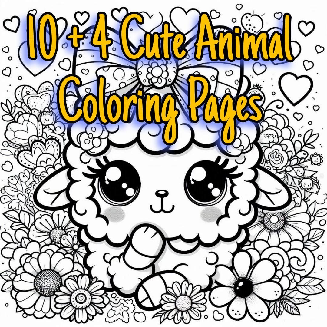 10 + 4!! Cute Animal Coloring Pages - Kawaii Printable PDF, Cozy ...