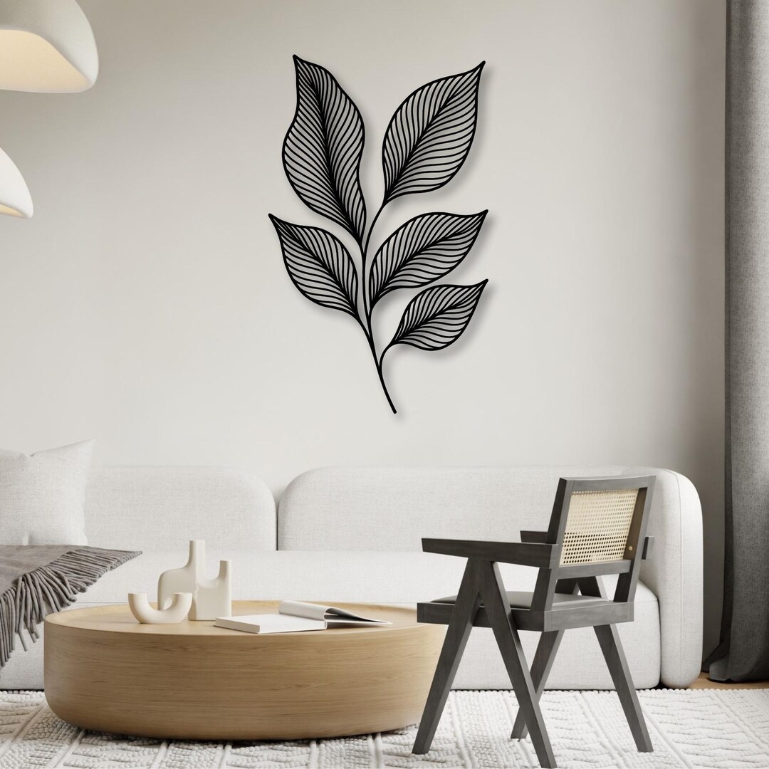 Leaf Metal Wall Art, Botanical Metal Wall Decor, Modern Nature Inspired ...