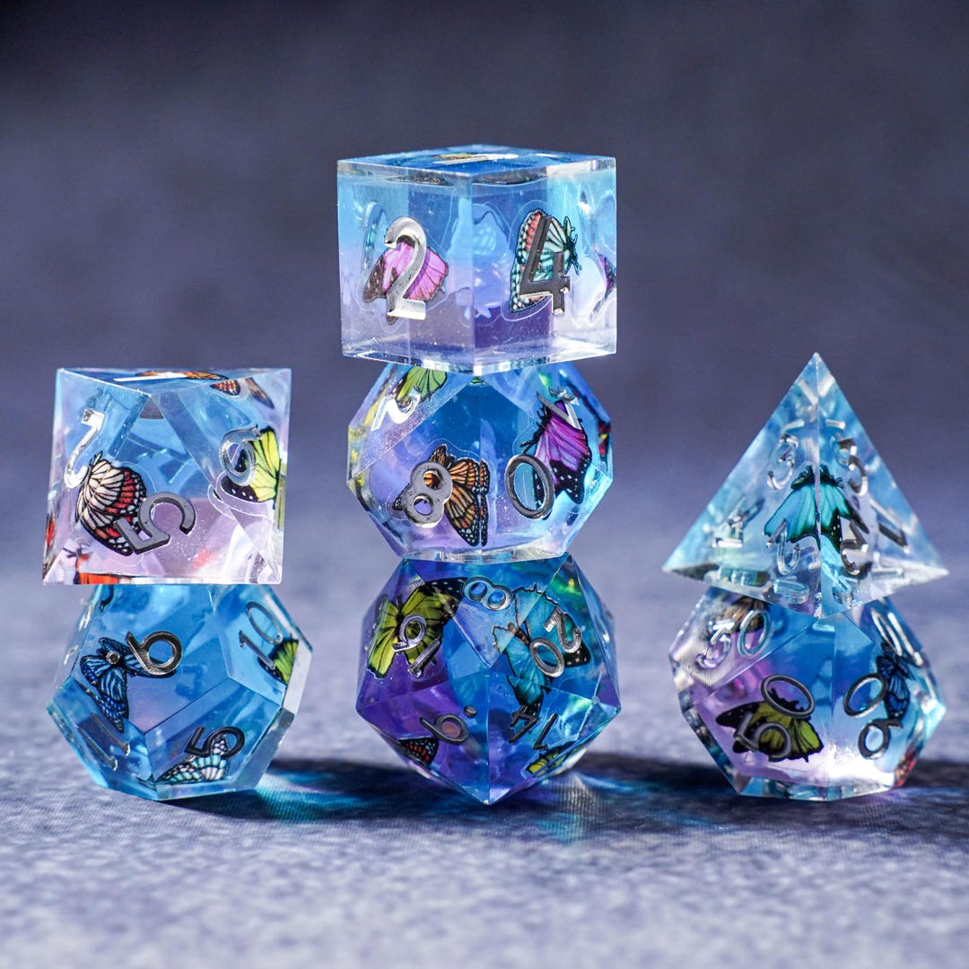 Butterfly Realm-butterfly Resin Dnd Dice Set,unique Dungeons and ...