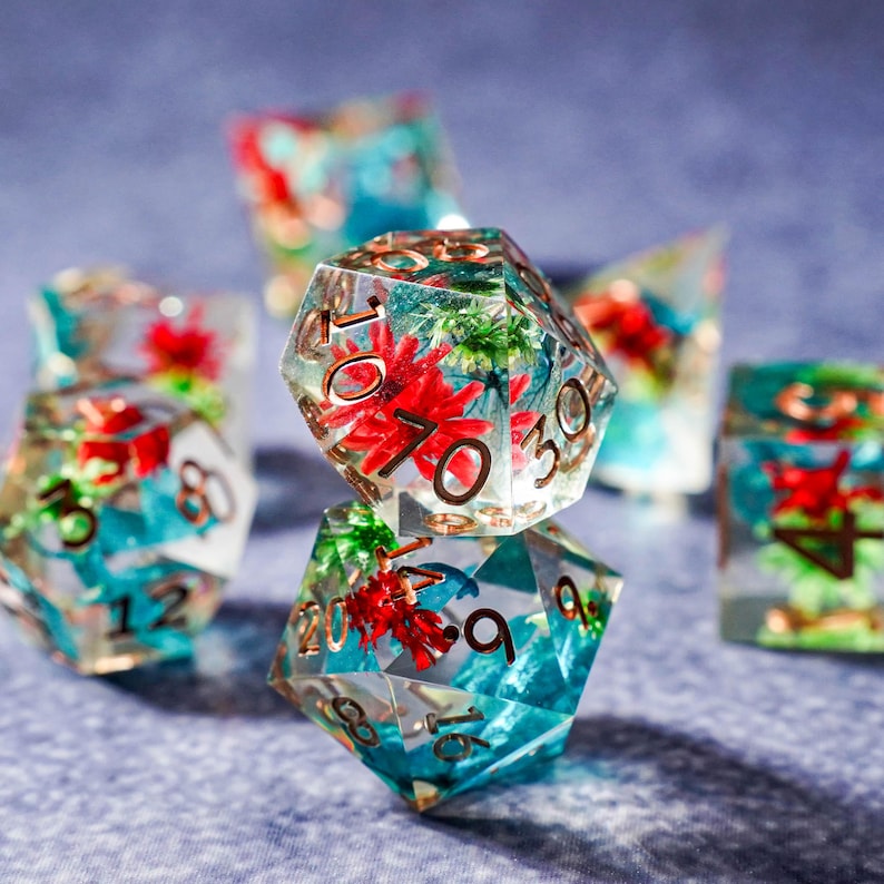 Butterfly Dice Liquid Core Dnd Dice Set,sharp Edge D&D Dice Full Set ...