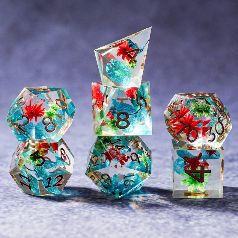 Butterfly Dice Liquid Core Dnd Dice Set,sharp Edge D&D Dice Full Set ...
