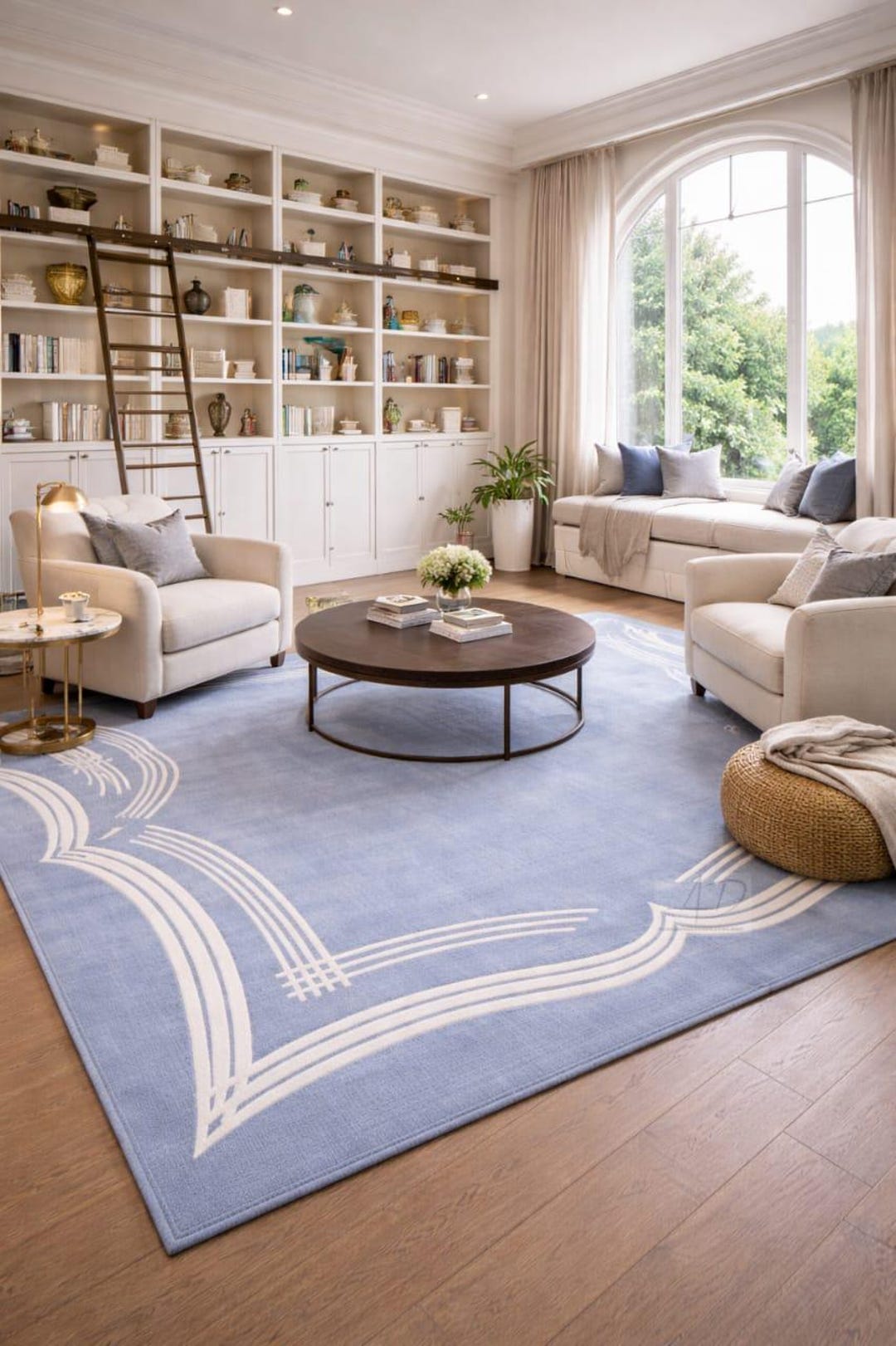 Hand Tufted Blue Modern Rug, Contemporary Geometric Wool Area Rug ...