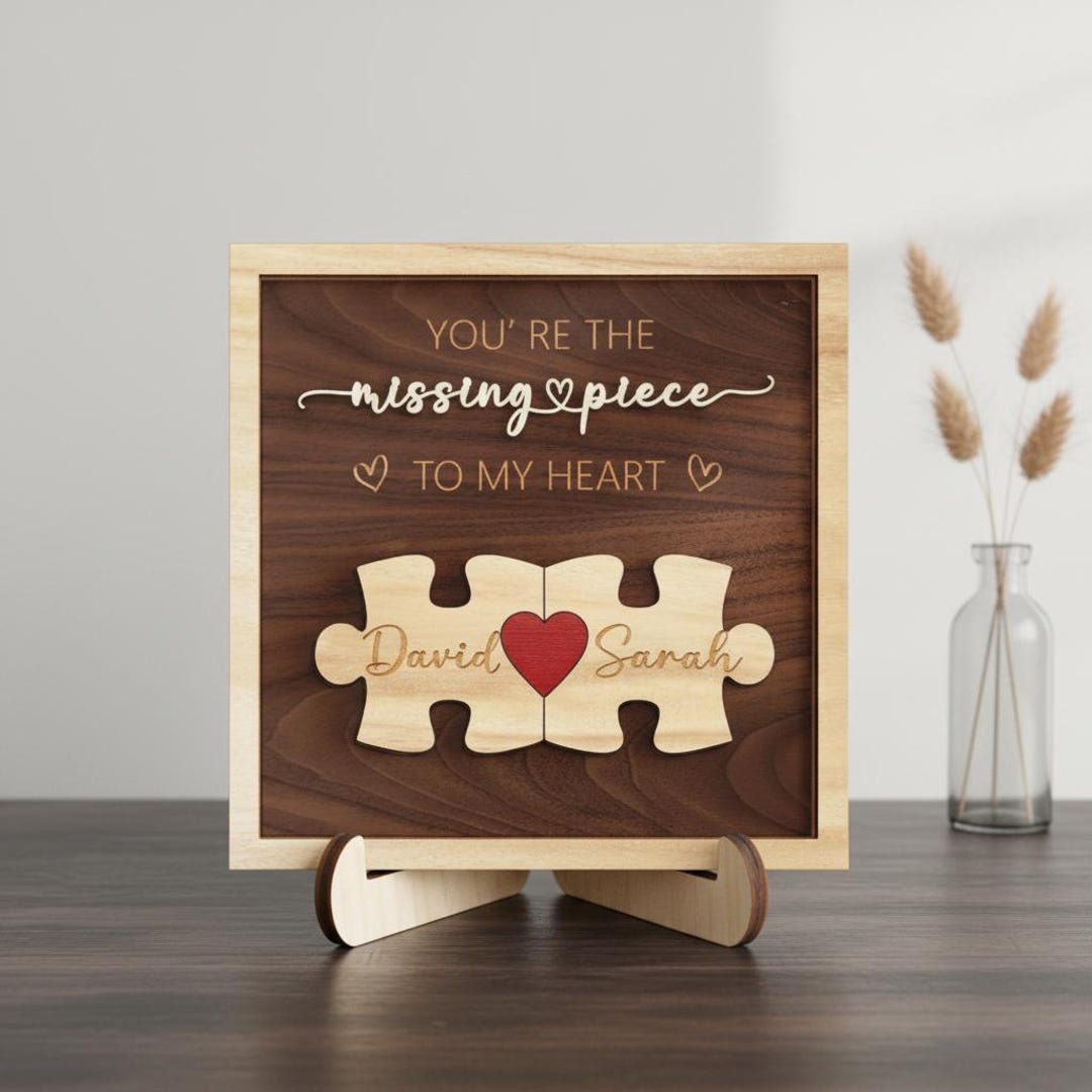 Personalized Couple Puzzle Sign, Custom Names Wooden Love Gift ...