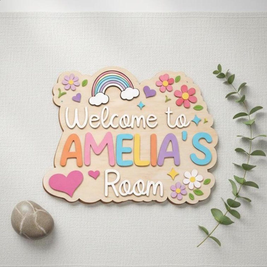 Personalized Room Sign, Name's Room Custom Sign, Welcome Kids Room Sign ...