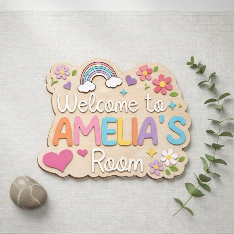 Personalized Room Sign, Name's Room Custom Sign, Welcome Kids Room Sign ...