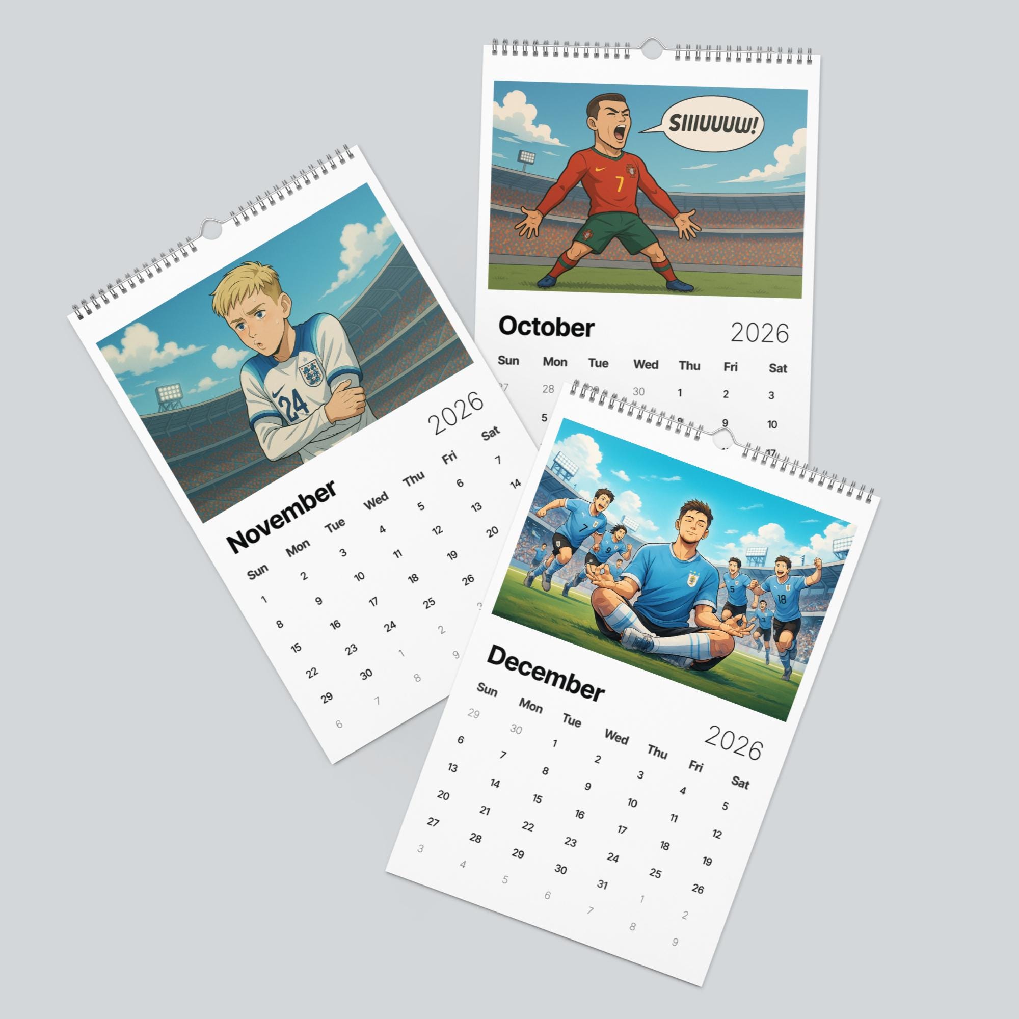 2026 Football Calendar – Soccer Gifts for Fans – World Cup Team ...