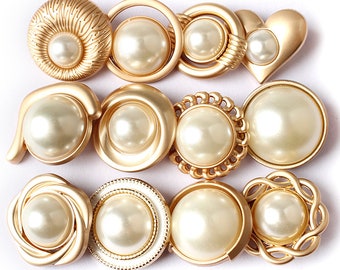 White Gold Buttons | Etsy