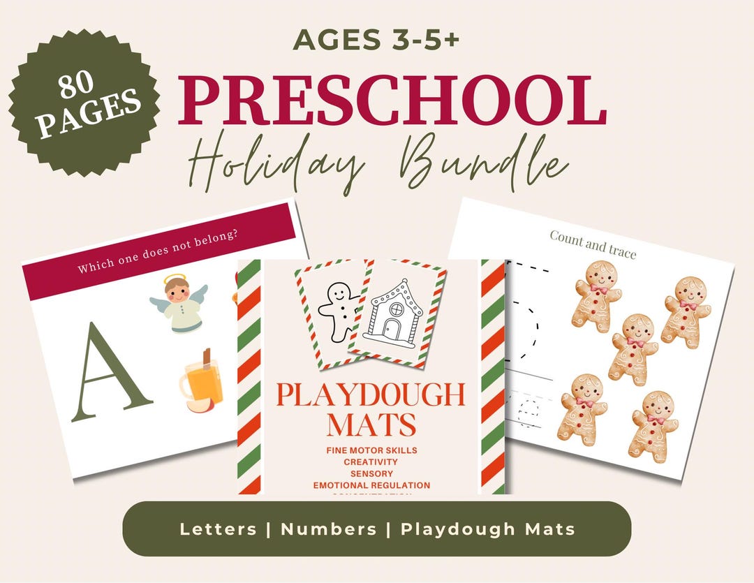 Preschool Holiday MEGA BUNDLE | Letters, Numbers, Sensory Playdough ...