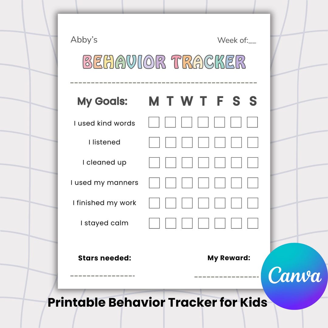 Gentle Parenting Behavior Chart, Kids Reward Tracker (editable PDF ...