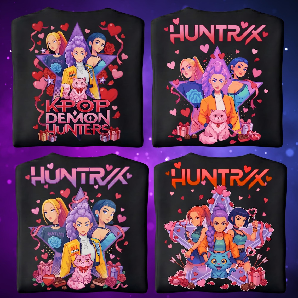 K-pop Demon Hunter PNG Bundle, Huntrix Anime Girl Group, Fantasy Slayer ...