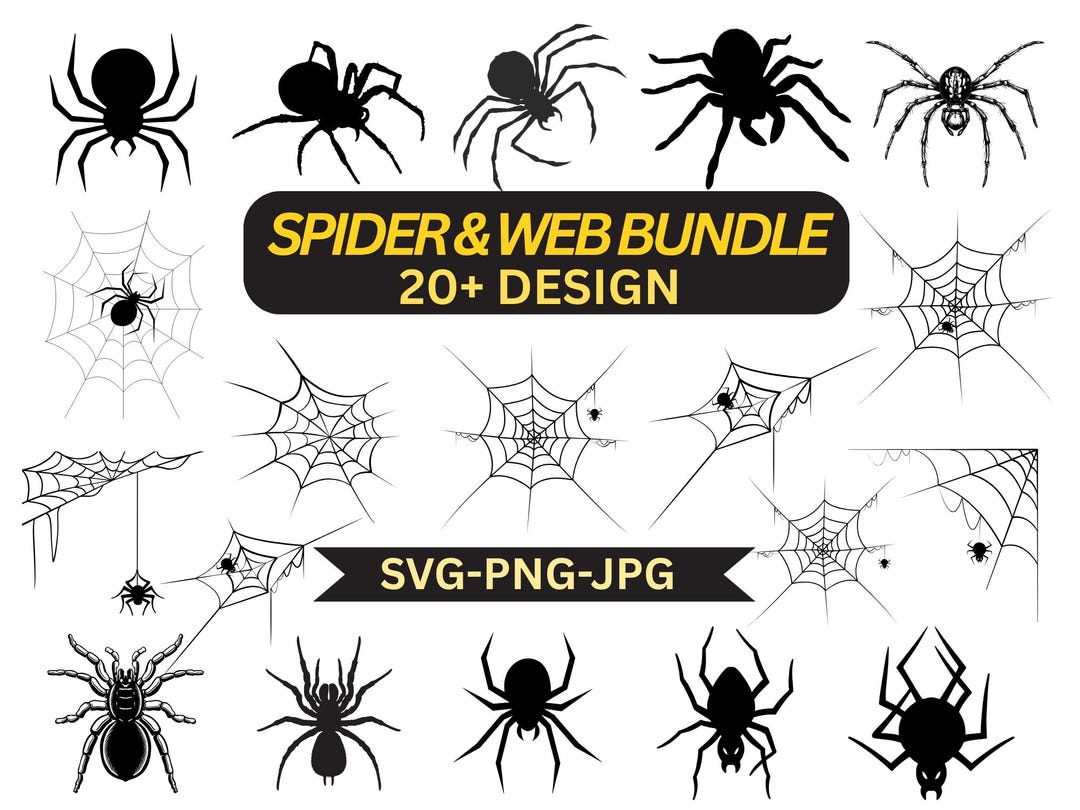 Spider Web SVG Bundle | Spider Cut Files | Halloween Spider Clipart ...