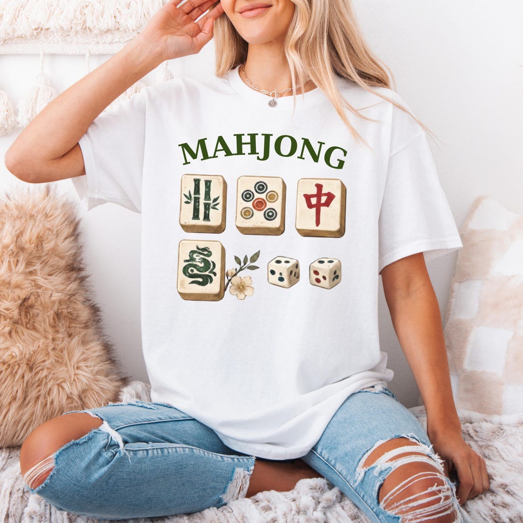 Mahjong Shirt for Women, Mahjong Lover Tee, Retro Mahjong Tiles T-shirt ...