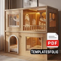 DIY Christmas Cat House Plans | Printable PDF Tutorial | Holiday Pet ...