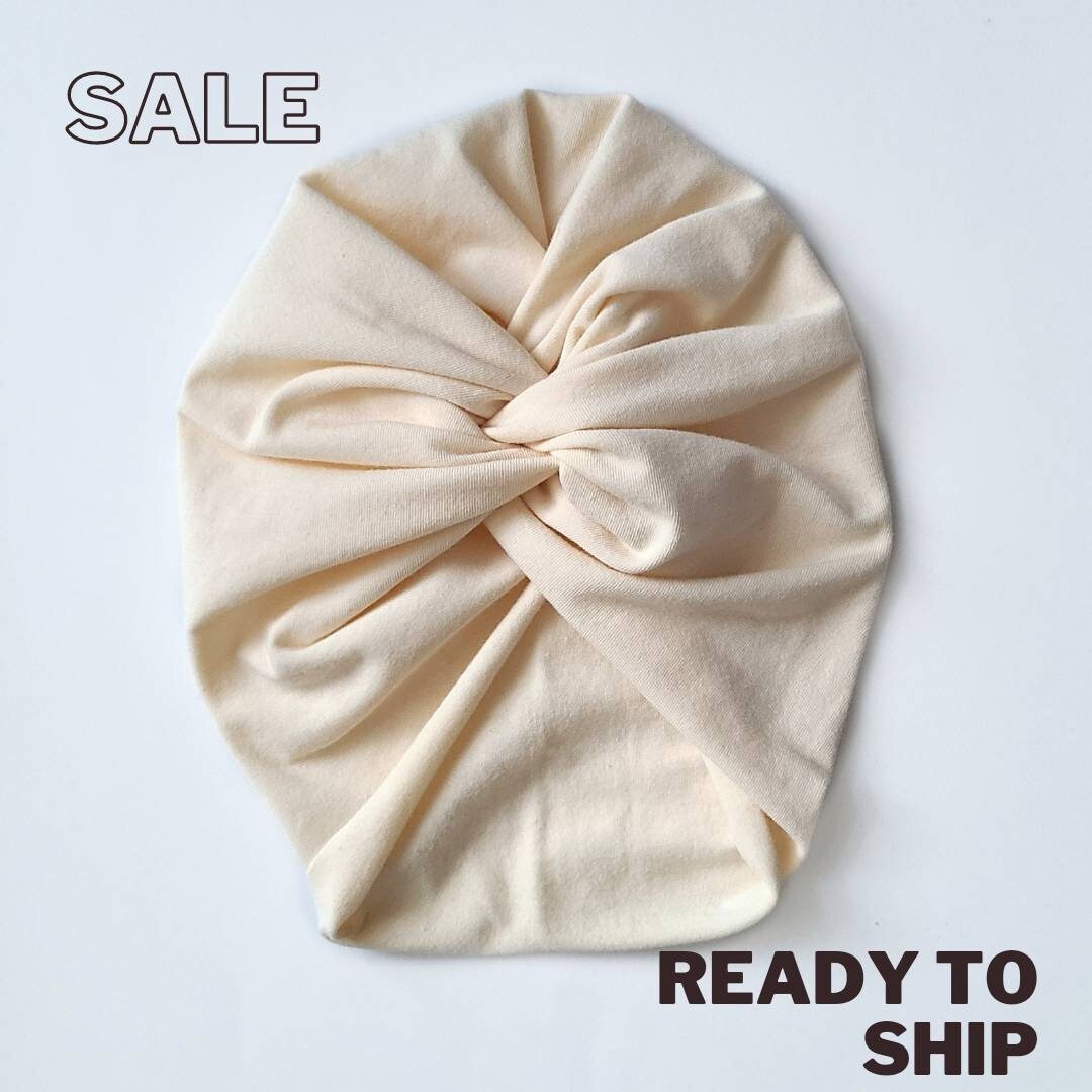 Ready to Ship Sale // Cream CLASSIC Turban Hat Baby Turban - Etsy