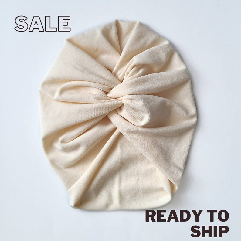 Ready to Ship Sale // Cream CLASSIC Turban Hat Baby Turban - Etsy