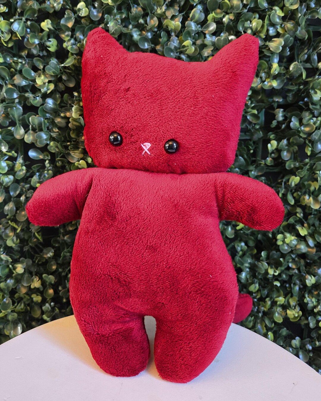 Burgundy Kitty Plush With Beaded Bum Hole | SCRAPPY CAT PLUSH | Eco ...