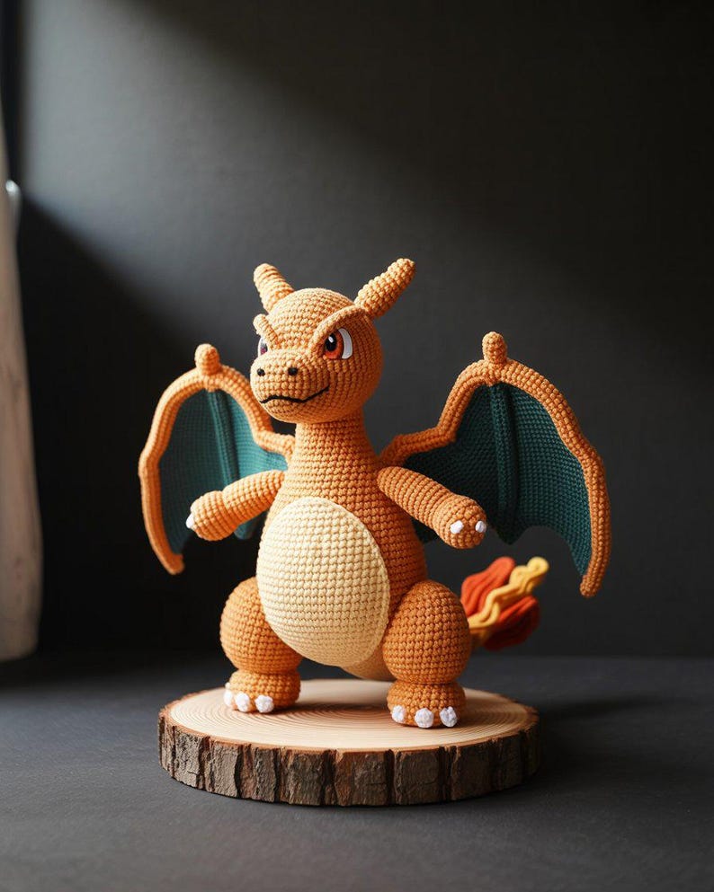 Charizard Amigurumi Crochet Pattern PDF | Easy Beginner Pokemon Dragon ...