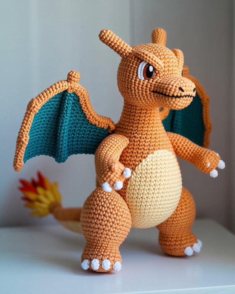 Charizard Amigurumi Crochet Pattern PDF | Easy Beginner Pokemon Dragon ...