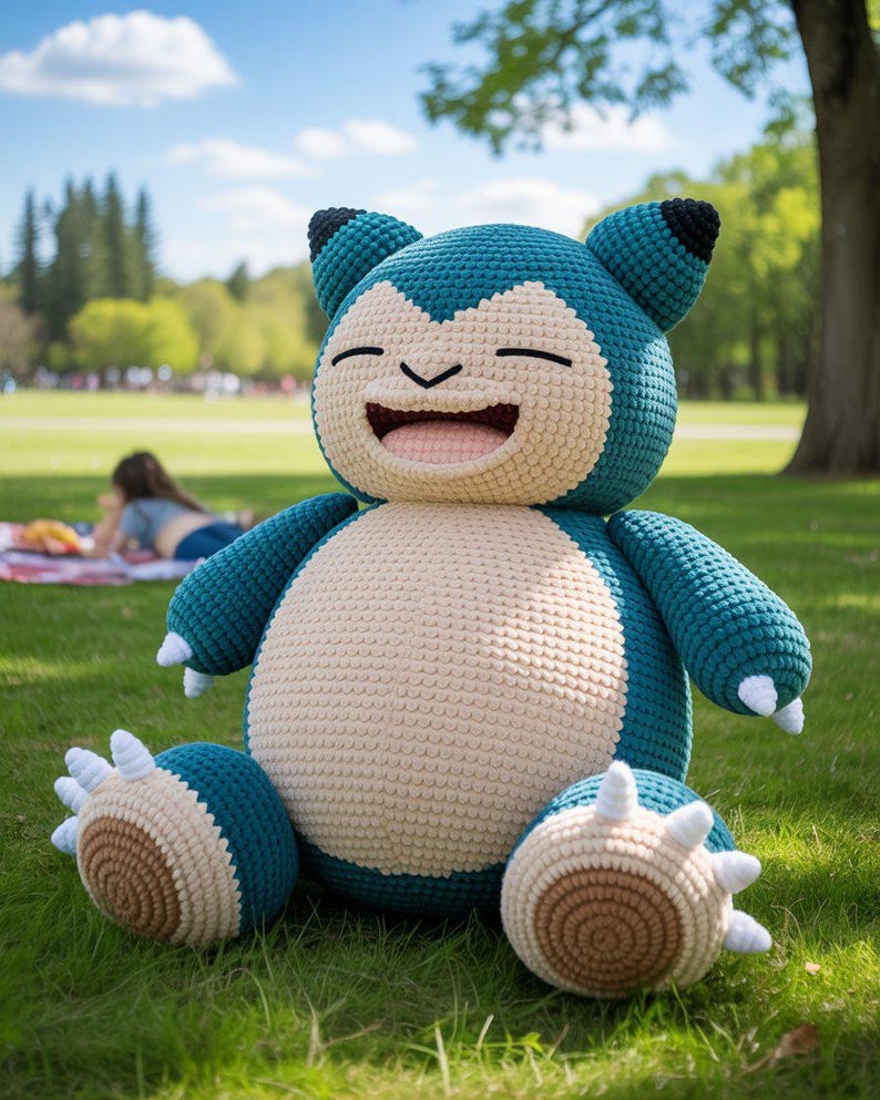Pokemon Snorlax Häkelanleitung PDF, Großes Amigurumi Häkeln Plüschtier ...