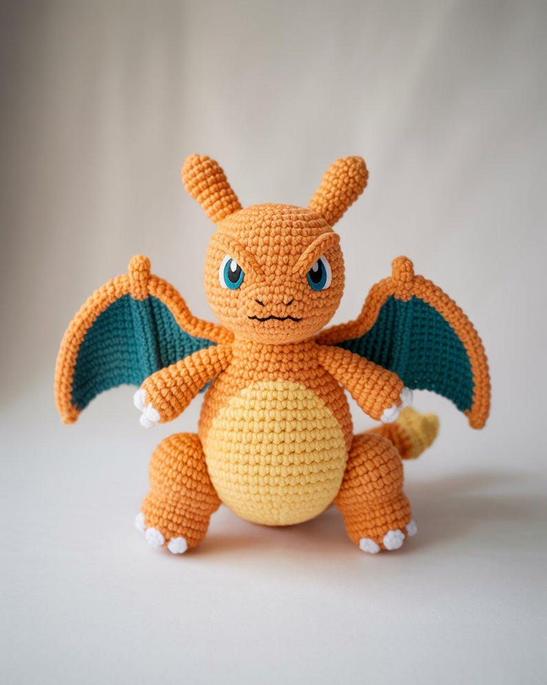 Charizard Amigurumi Crochet Pattern PDF | Easy Beginner Pokemon Dragon ...