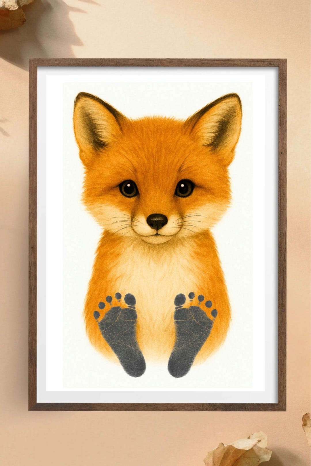 Fox Footprint Art for Babies • Digital Baby Memory Printable • Instant ...