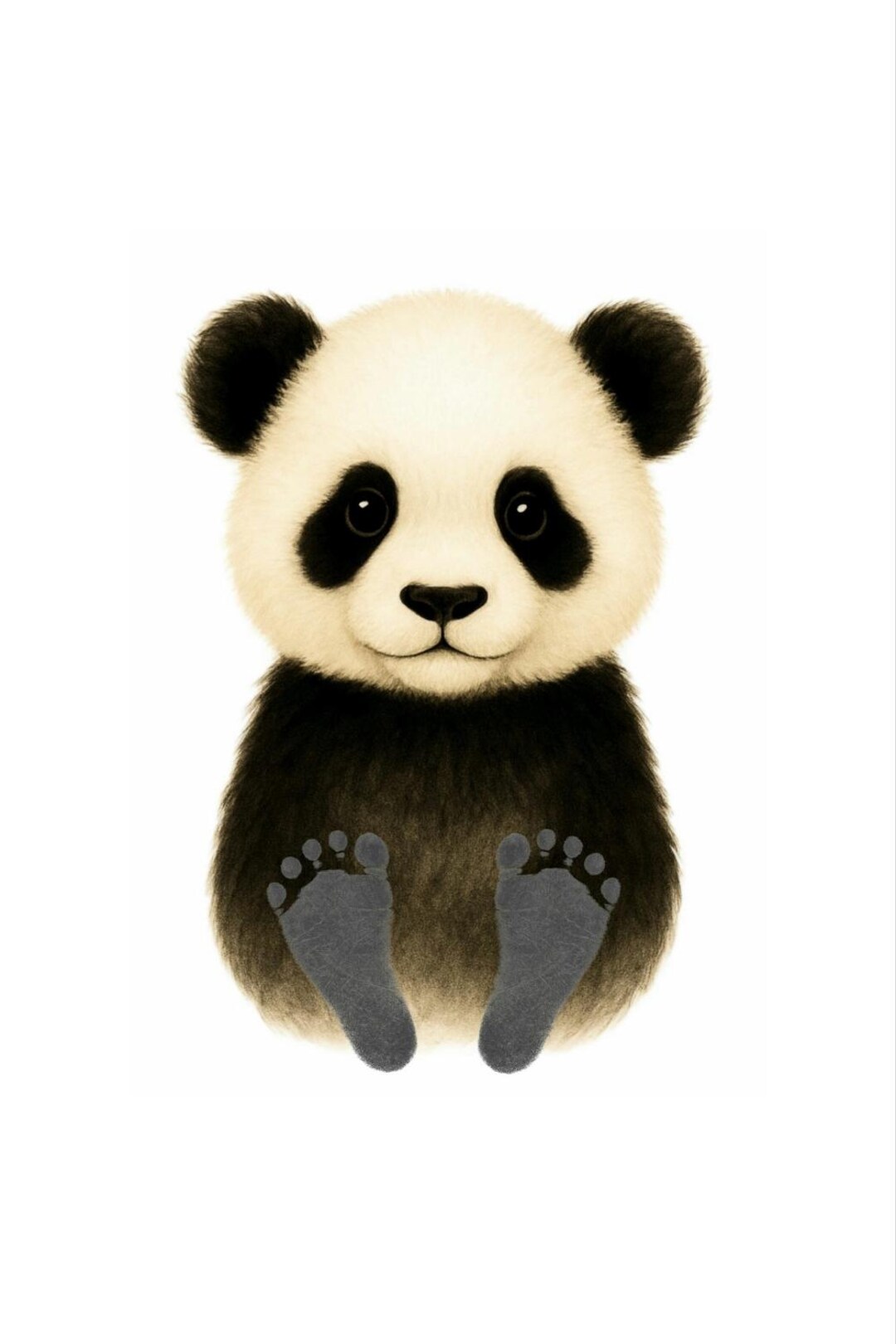 Panda Footprint Art for Babies • Digital Baby Memory Printable ...