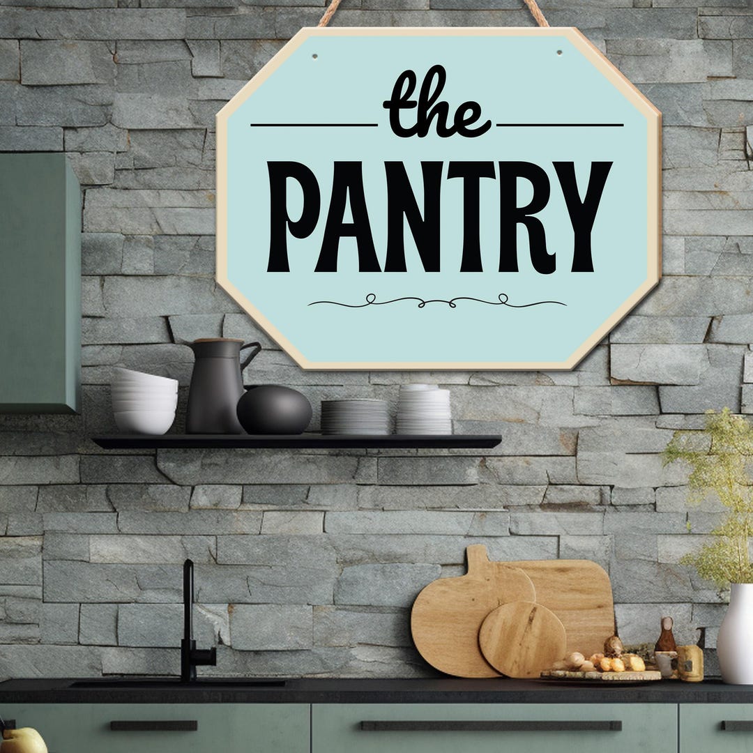The Pantry Sign, Farmhouse Kitchen Wall Decor, MDF Hanging Pantry Door ...