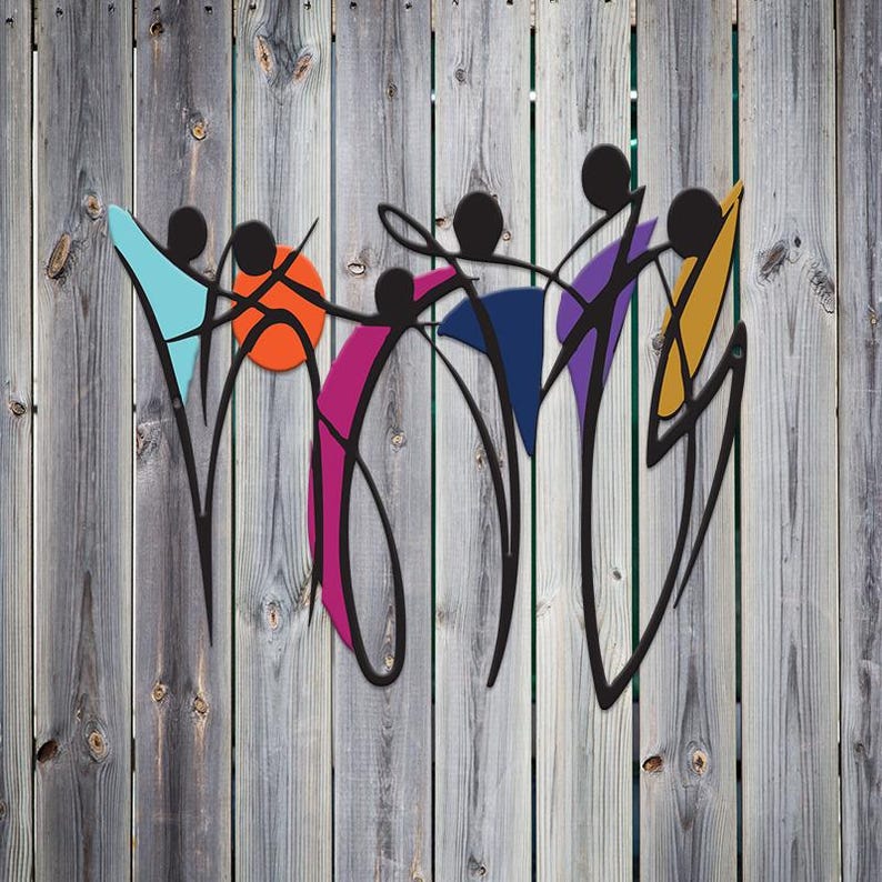 Abstract People Dancing Metal Wall Art – Colorful Modern Decor - Etsy
