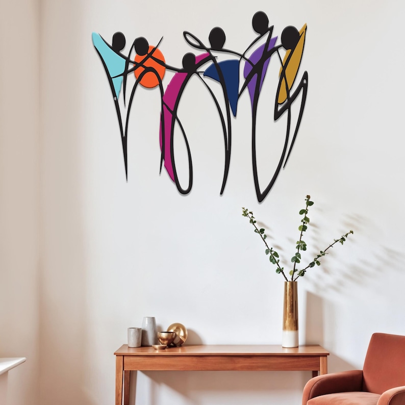 Abstract People Dancing Metal Wall Art – Colorful Modern Decor - Etsy