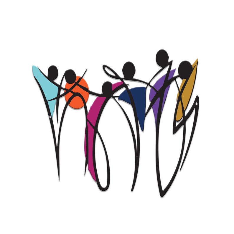 Abstract People Dancing Metal Wall Art – Colorful Modern Decor - Etsy