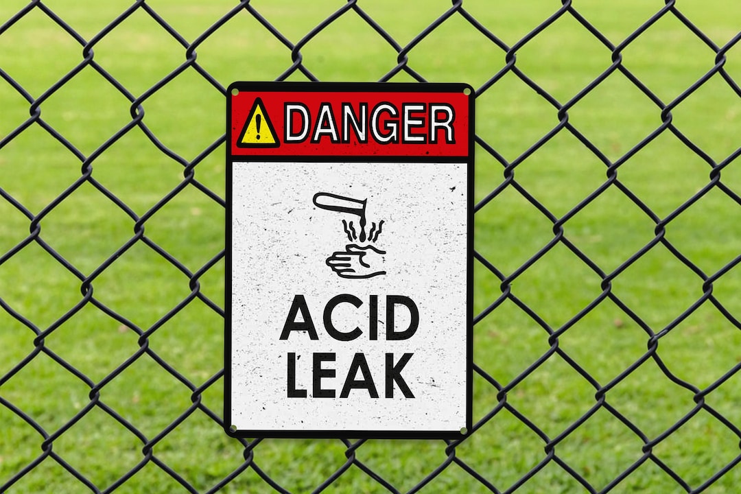 Danger Acid Leak Aluminum Sign, Workplace Safety - Etsy
