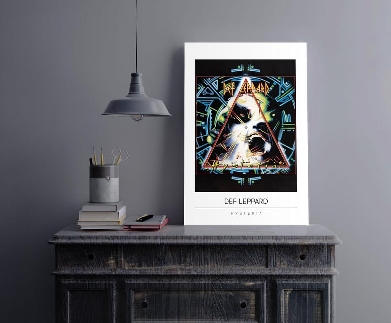 Def Leppard Hysteria Album Cover Poster, Glam Metal Art, Digital ...
