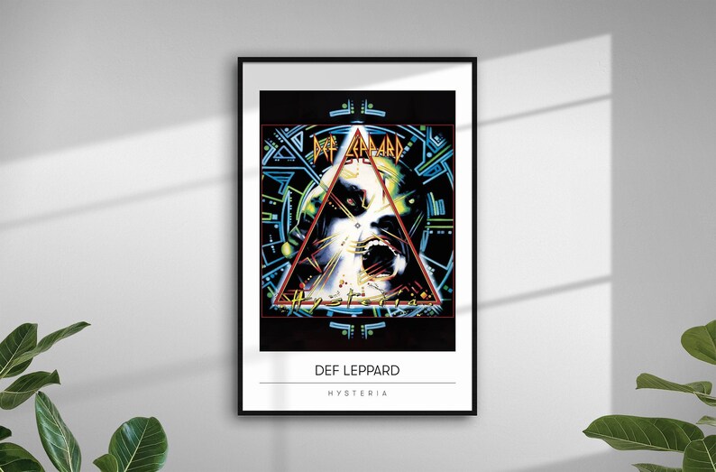 Def Leppard Hysteria Album Cover Poster, Glam Metal Art, Digital ...