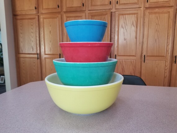 Vintage 1950s Pyrex Primary Bowl Set Mixing Bowl Set Pyrex - Etsy