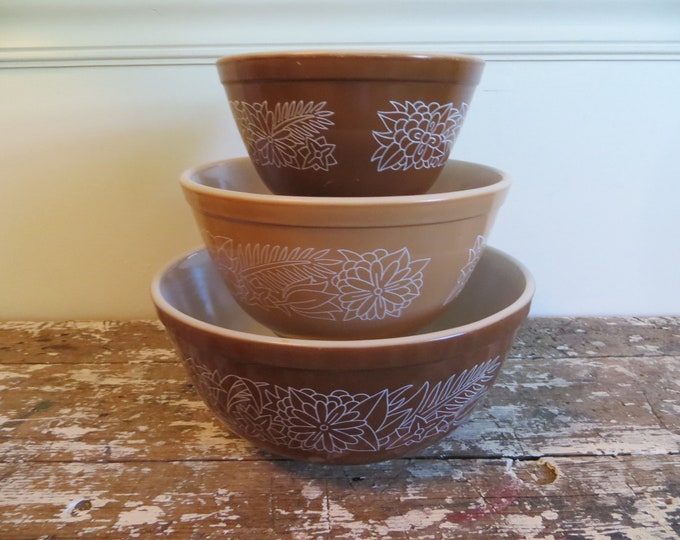 Brown Pyrex Bowls Corningware Bowls Mixing Bowls Woodland Pyrex Bowls ...