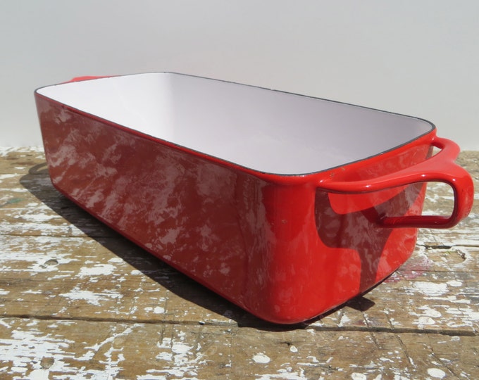 Red Enamel Dansk Bread Pan Baking Dish Casserole Dish Mid Century ...