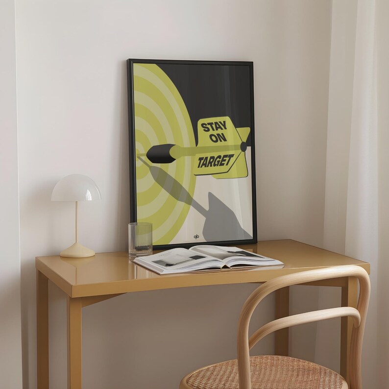 Motivational Bullseye Poster, Minimalist Typography Print, Office Decor ...