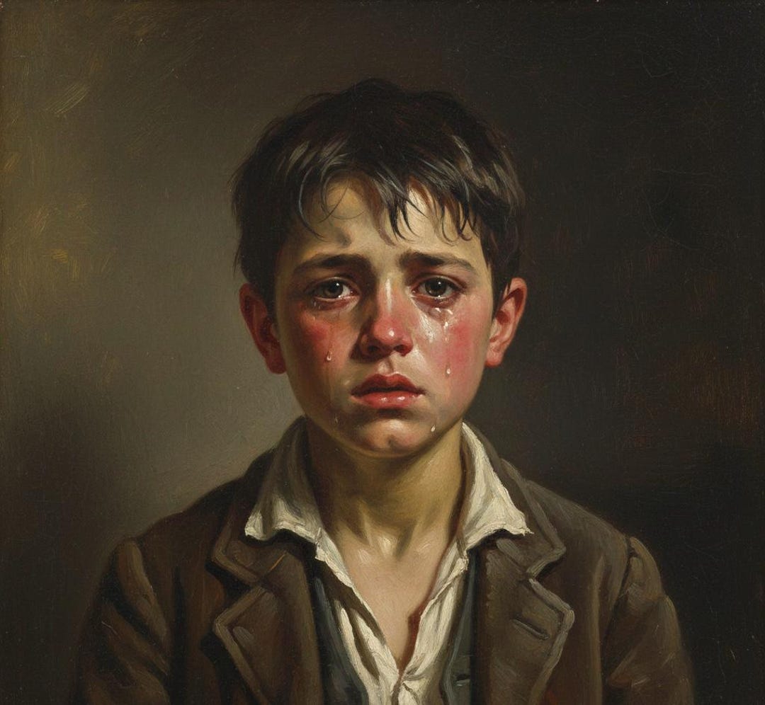 A Remastered Digital Version of the Crying Boy. - Etsy