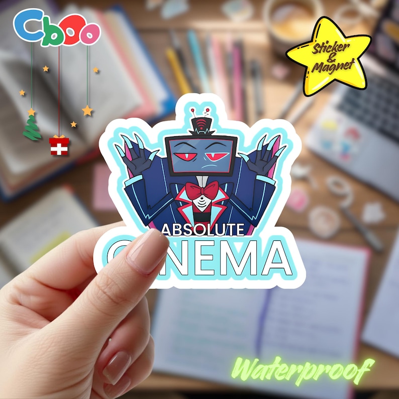 Hazbin Hotel Vox Sticker, Absolute Cinema, Waterproof Vinyl Decal - Etsy